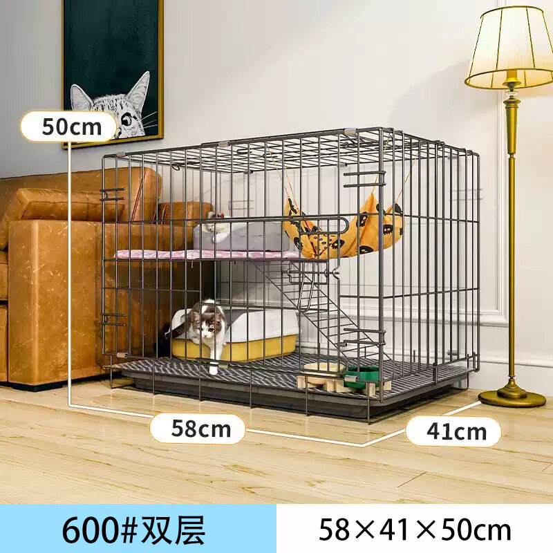 Клетка для кошек, большая, для дома, вилла для кошек, железный домик для кошек, пустая клетка, лоток для кошек, интегрированная клетка