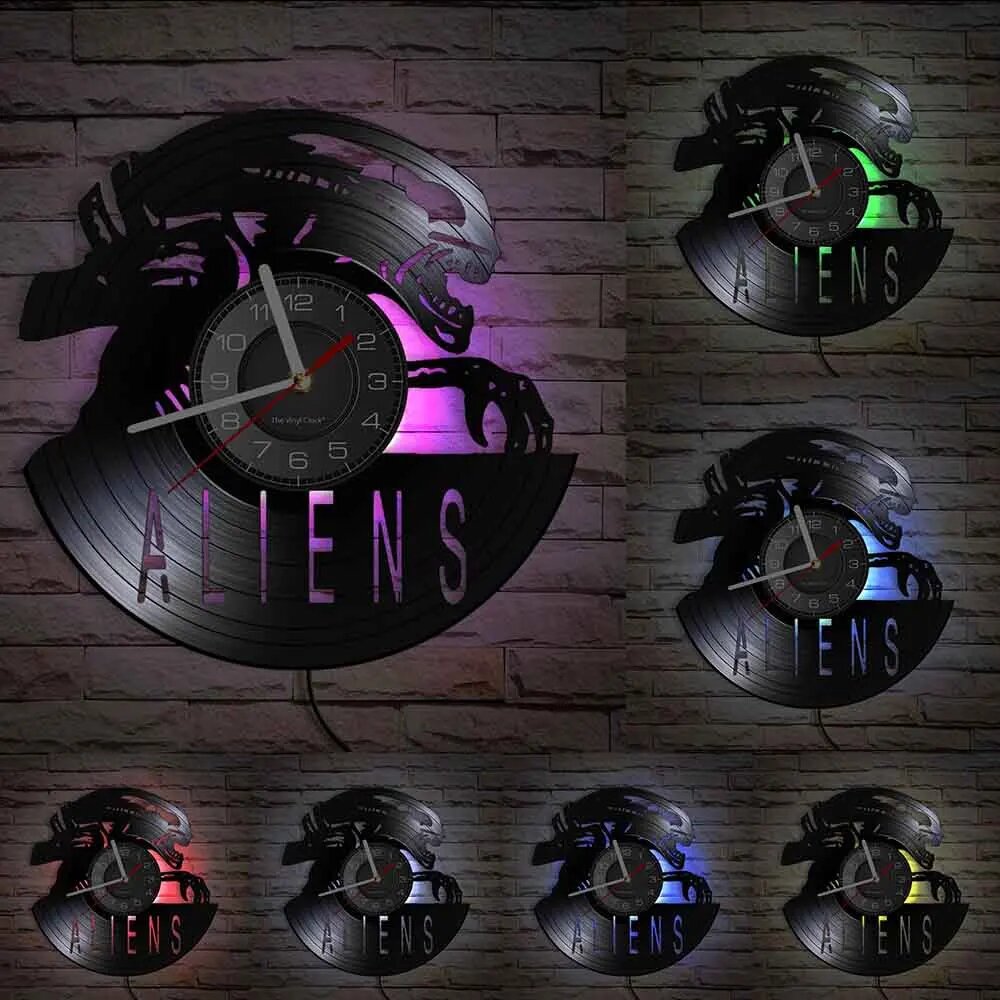 Настенные часы Alien Xenomorph Monster Warior With LED