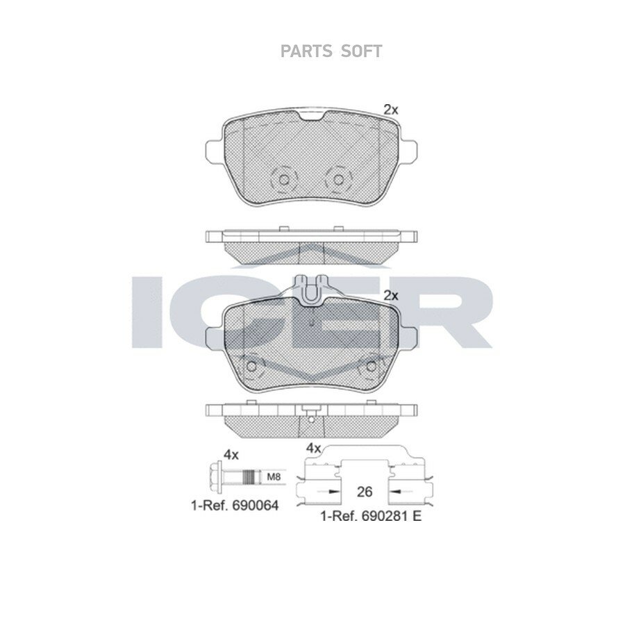 ICER 182076-400 Колодки торм. дисковые