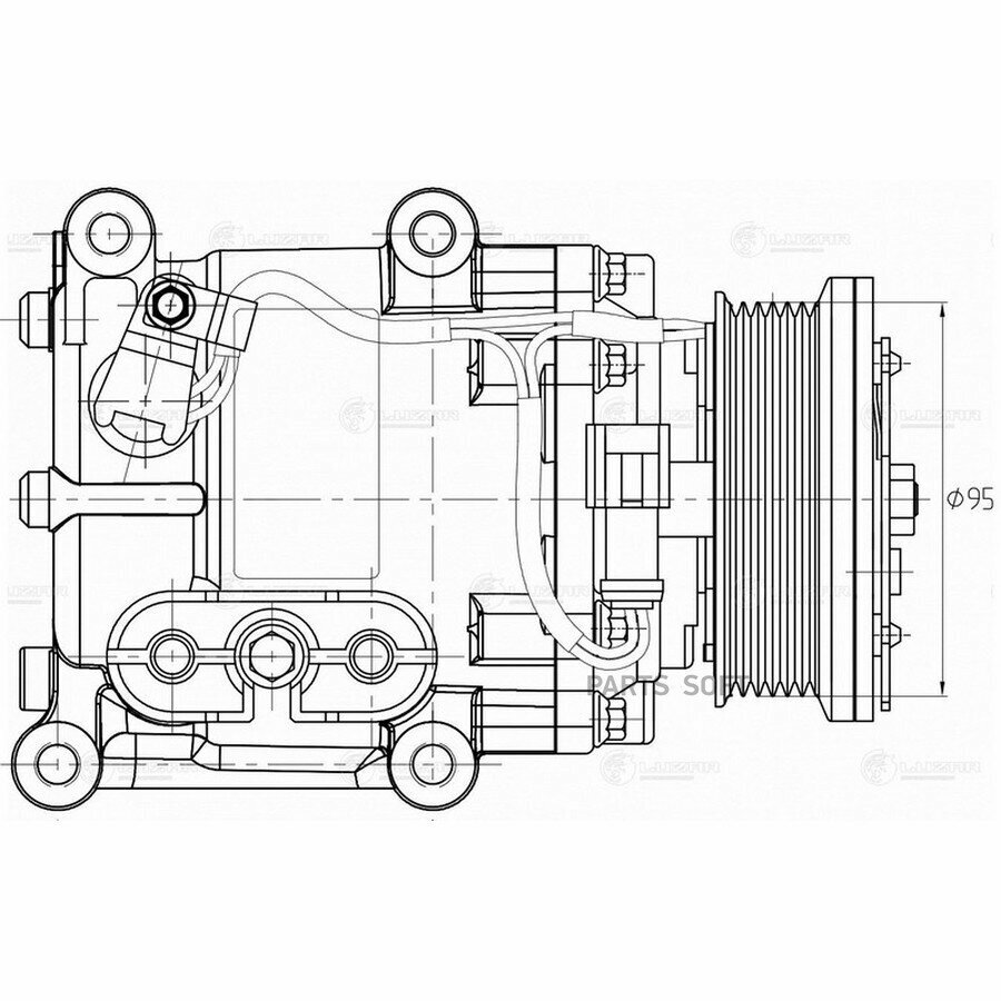 LUZAR LCAC 1031 Компрессор кондиц. для а/м Ford Fusion (02-)/Fiesta (01-) (LCAC 1031)