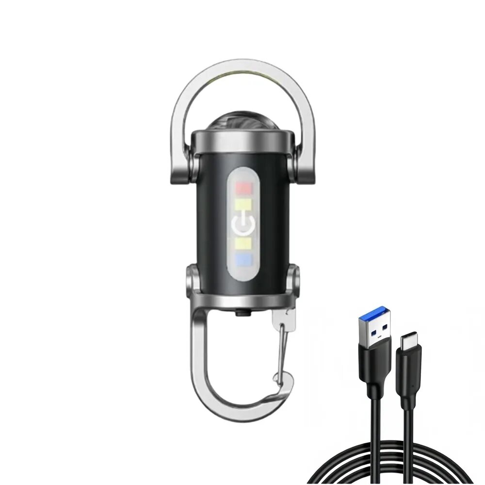 Портативный USB фонарик красный синий 10Вт