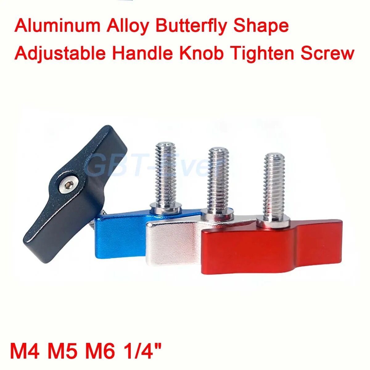 Винт-барашек GooBetter M4 M5 M6 1/4", алюминиевый сплав