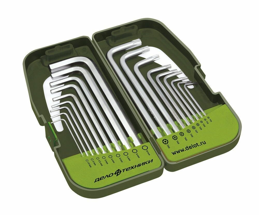 Набор ключей шестигранных и TORX удлинённых (18 шт.)