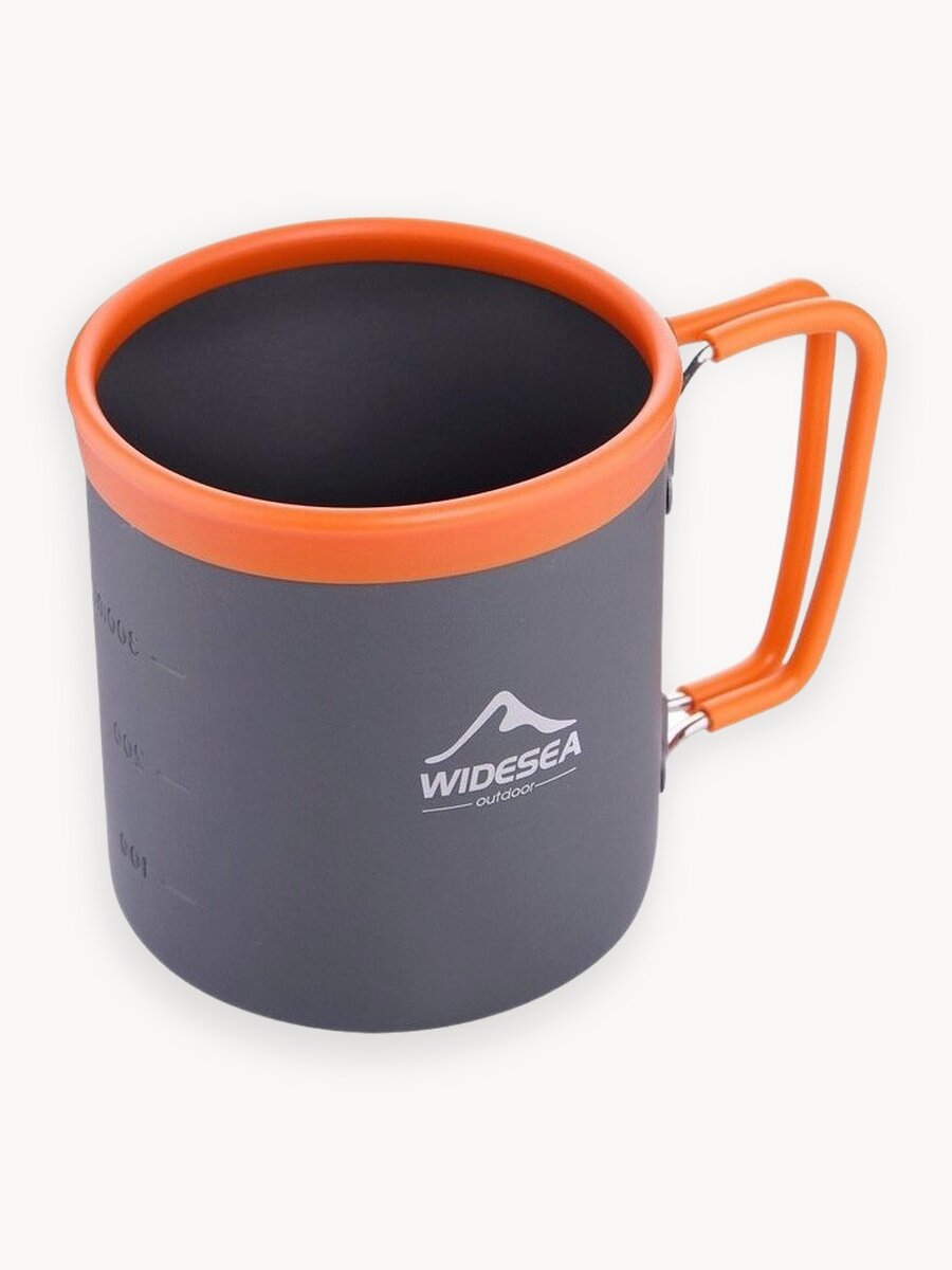Туристическая алюминиевая кружка Widesea 380 мл (480мл до краев), походная кружка, стакан складной