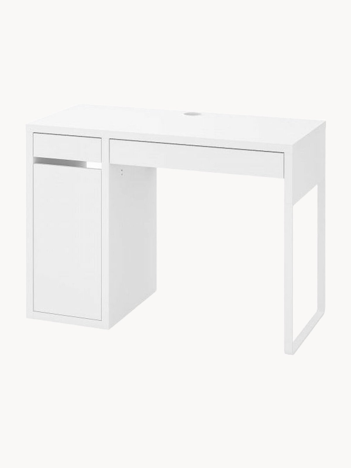 Стол письменный, компьютерный с тумбой и 2 ящиками микка (MICKE IKEA), 105х75х50 см, универсальный, белый
