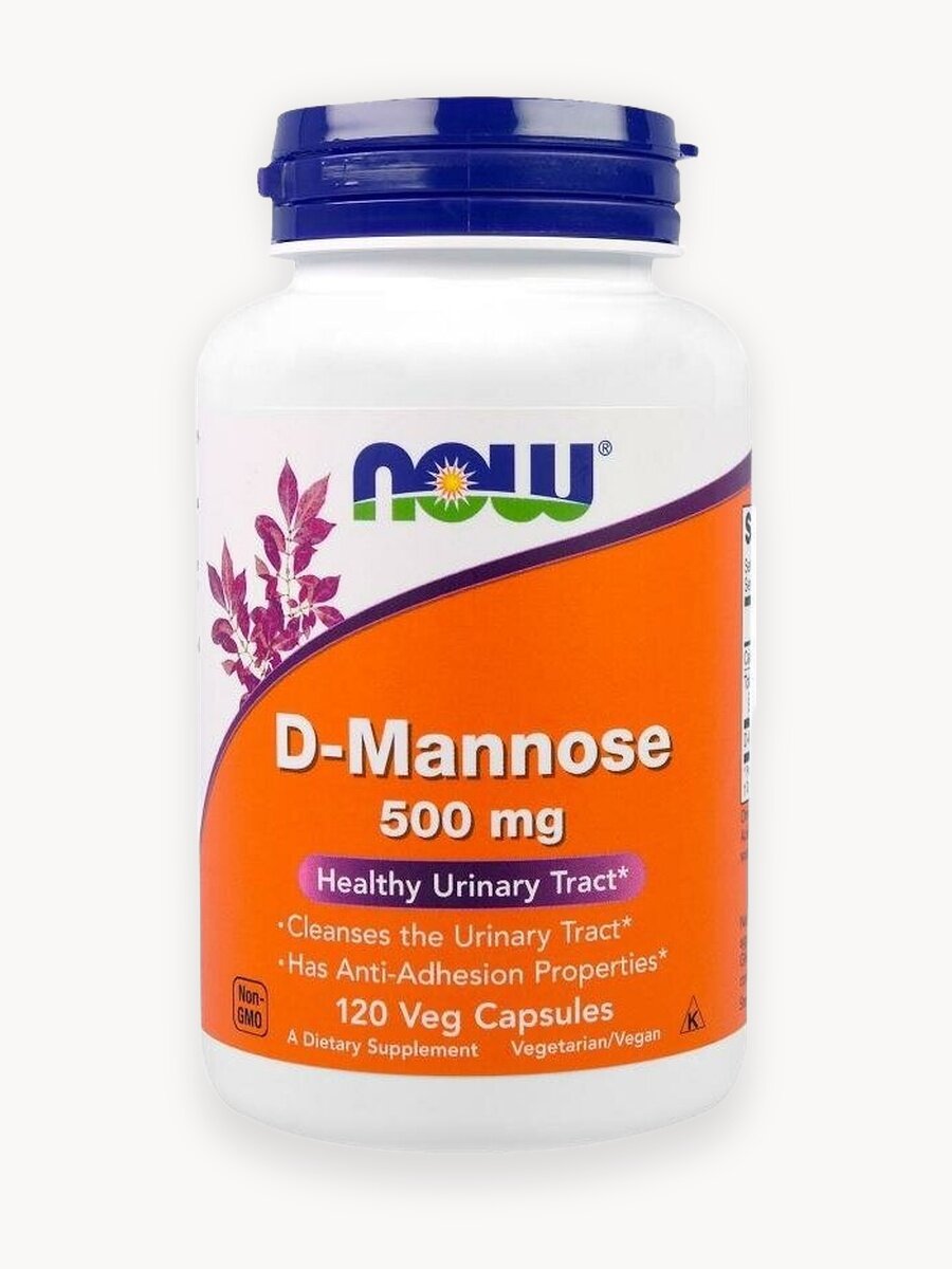 Now Foods, D-Манноза, для мочевыводящих путей, 500 мг, 120 капсул