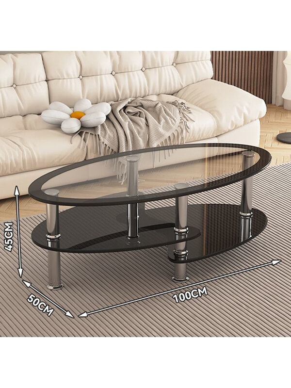 Бытовой журнальный столик из закаленного стекла, современный многослойный офисный журнальный столик в гостиной