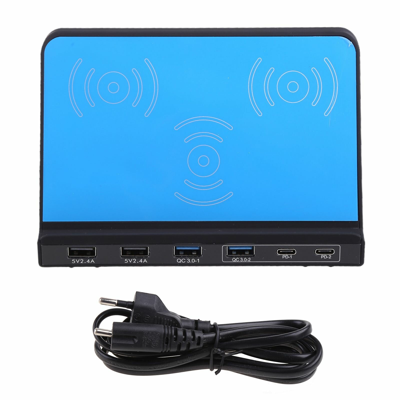 Многопортовое USB-зарядное устройство с поддержкой двух мобильных телефонов для беспроводной зарядки, входное напряжение 100 240 В, аксессуары