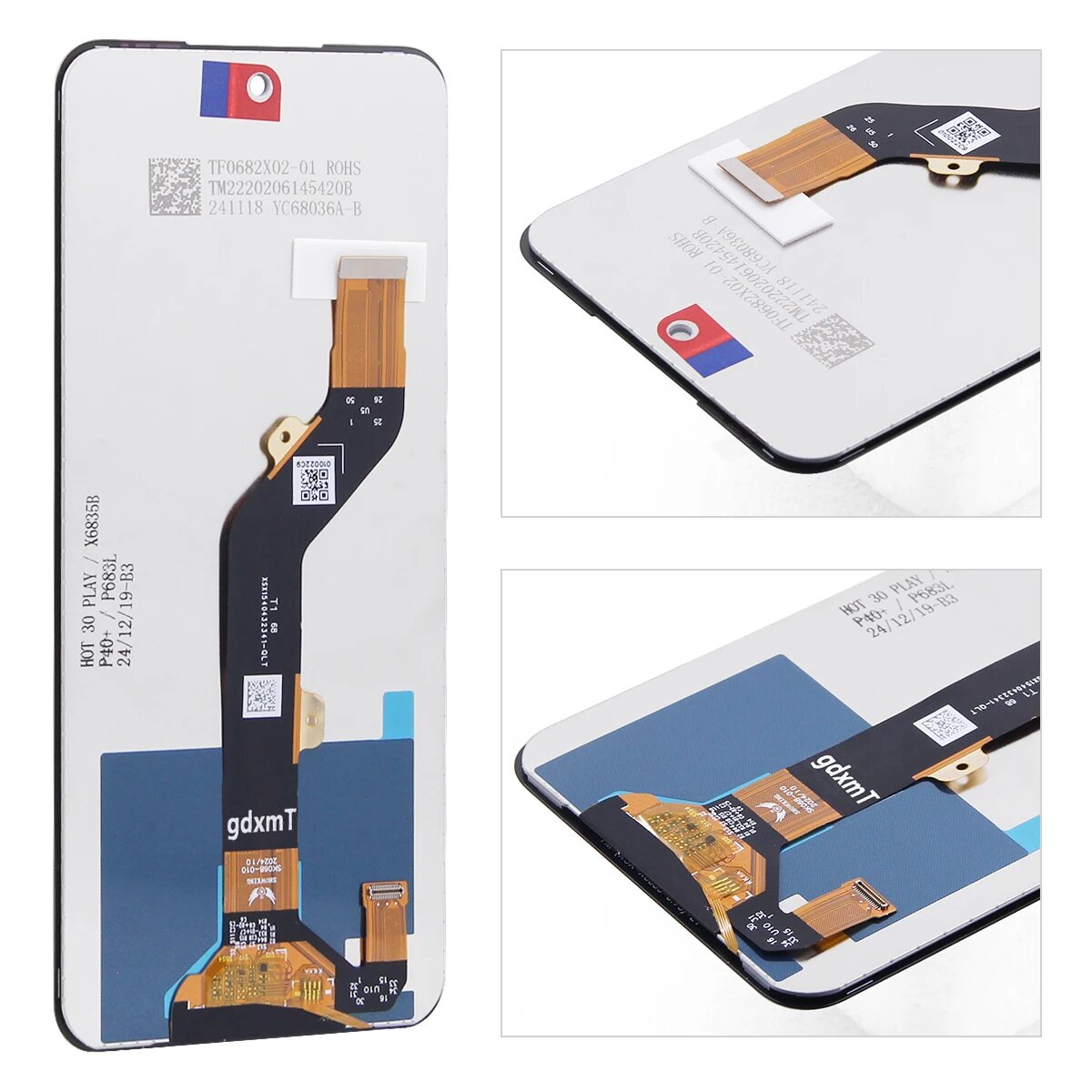 ЖК-дисплей для Infinix Hot 30 Play NFC X6835 X6835B, сенсорный дисплей Hot 30 Play, Black No Frame