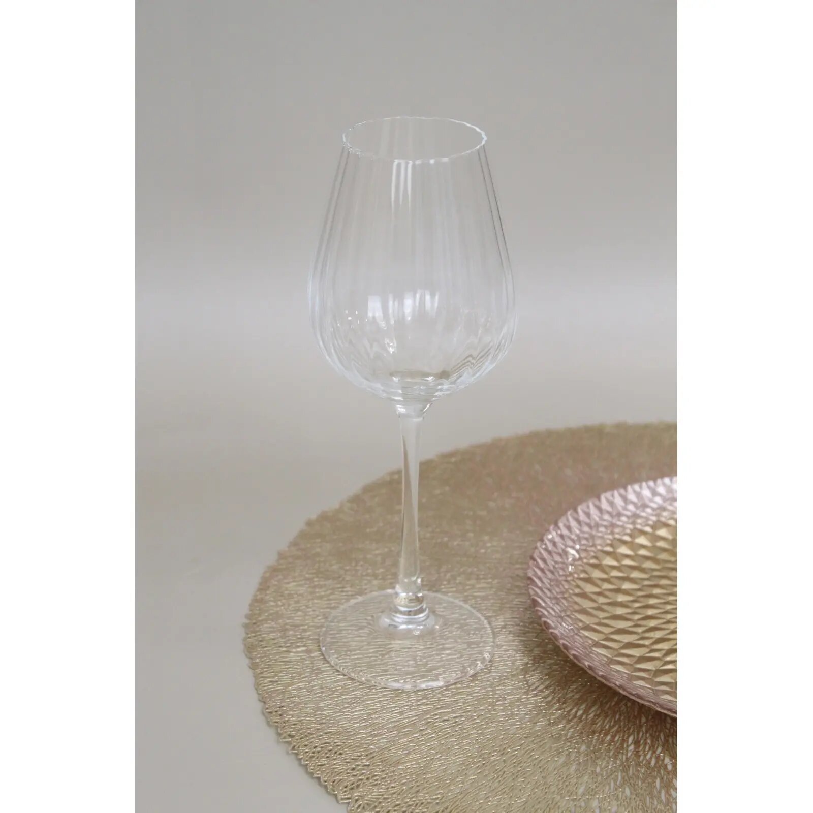 Бокал для вина 542мл «Opera», стекло, рифлёная поверхность, стильный дизайн