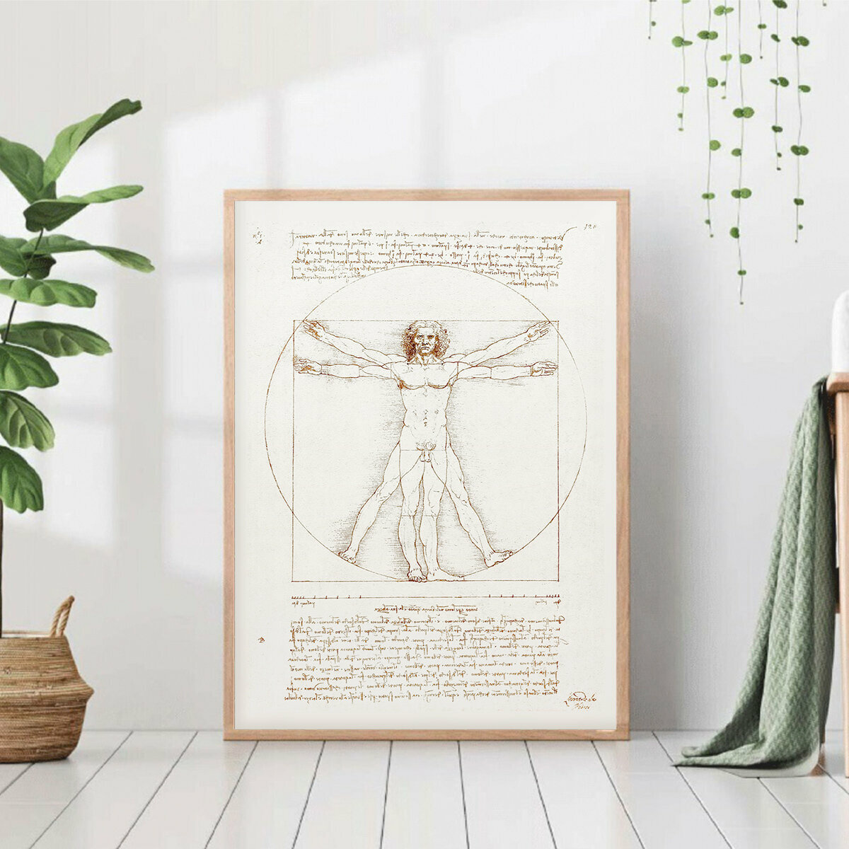 Постер "Витрувианский человек да Винчи репродукция" 40x50 без рамки на стену для интерьера