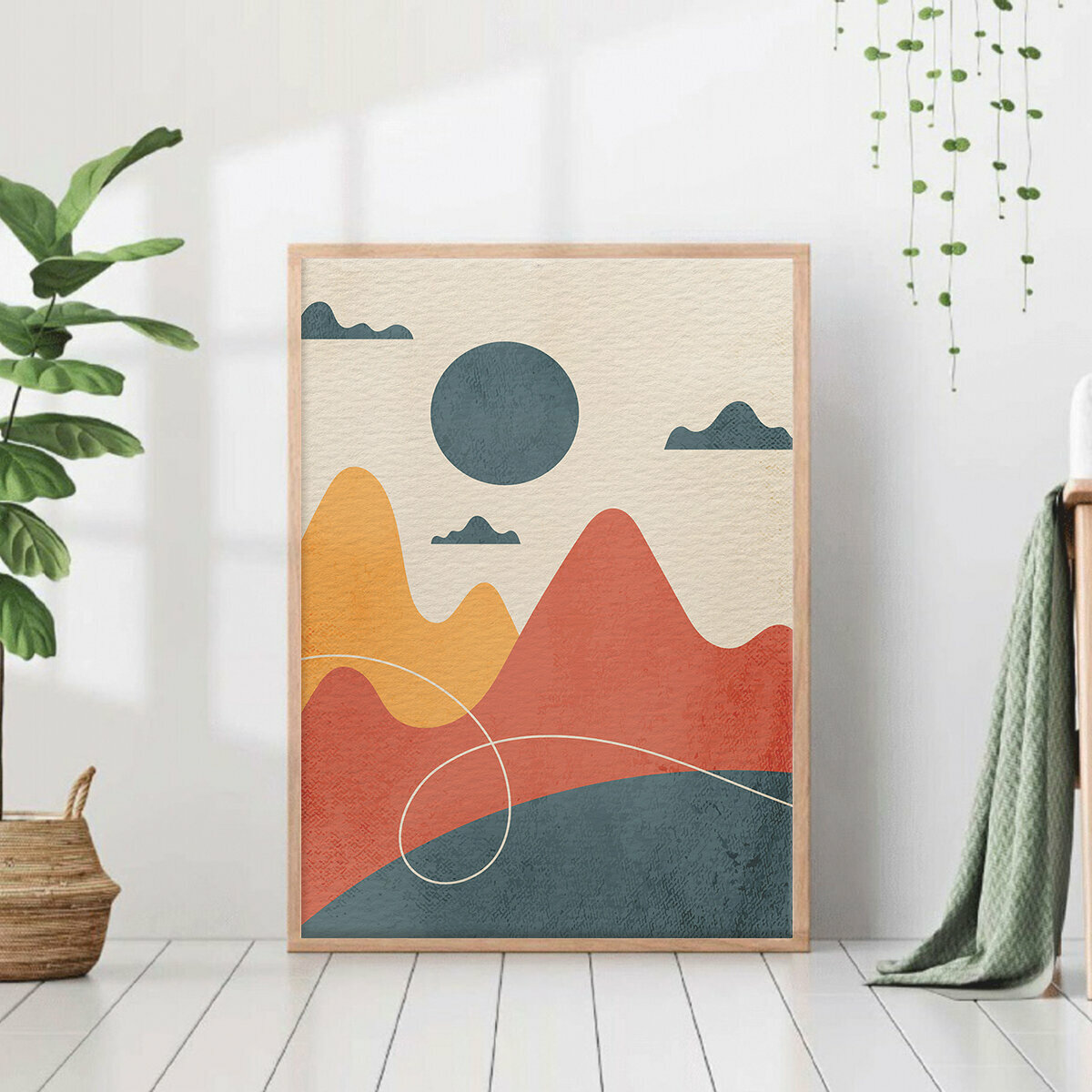 Постер "Абстрактные горы" без рамы 40x50 см на стену для интерьера