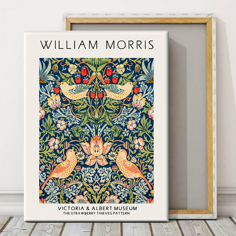 Картина на холсте 40х50 см "Моррис, клубничные воришки", на стену для интерьера