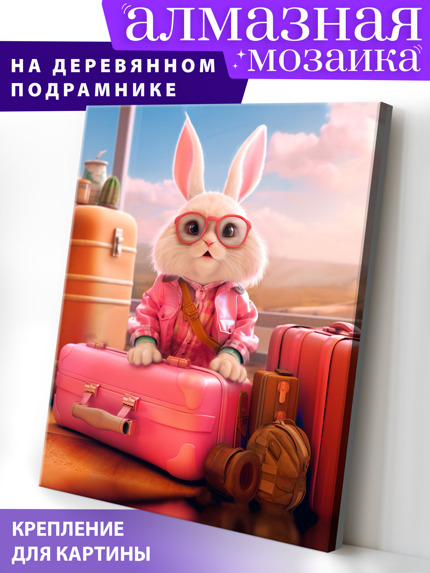 Алмазная мозаика Art on Canvas Кролик-путешественник (1 шт.)