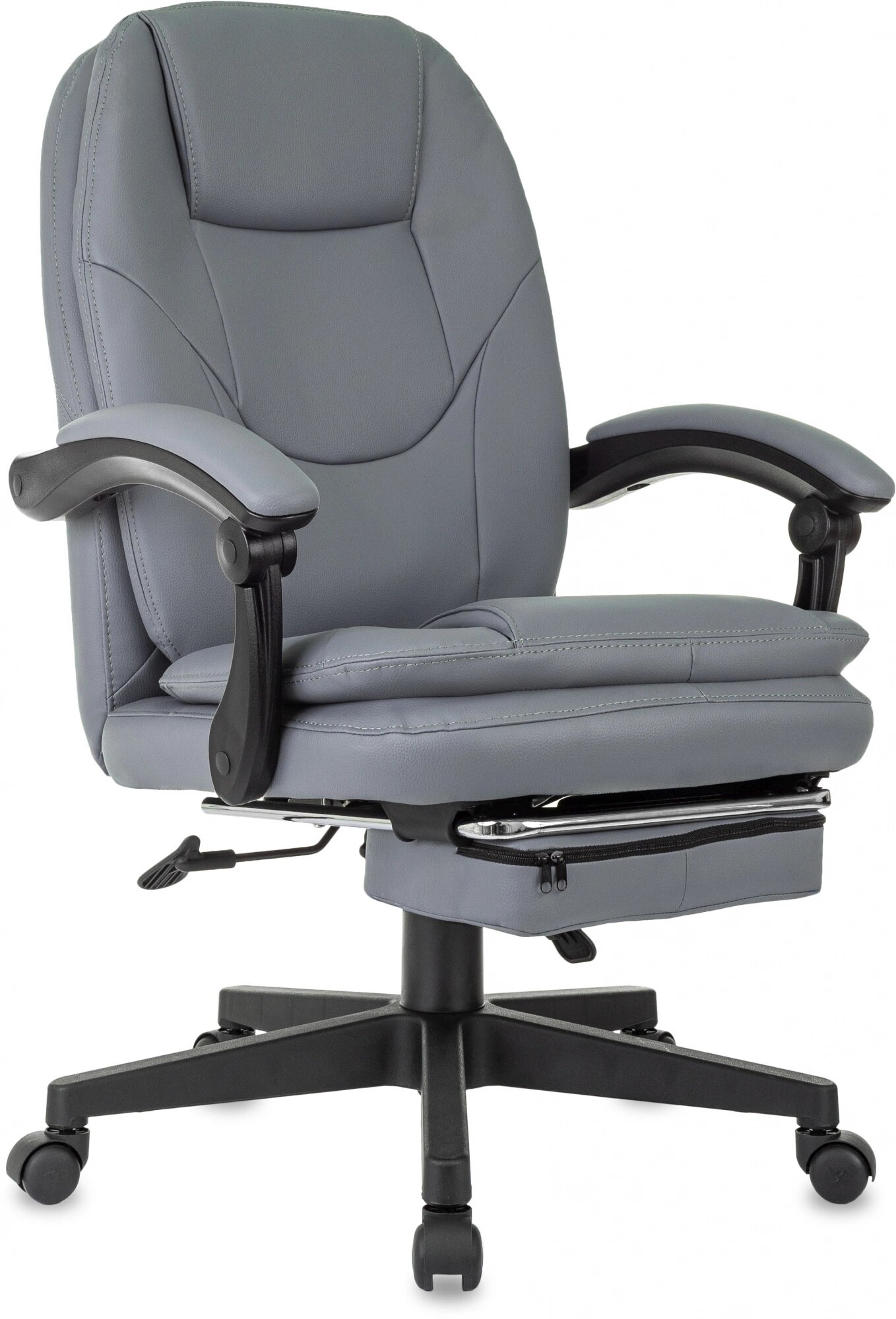 Кресло руководителя Бюрократ CH-868N-F/GREY-PU, серый экокожа крестовина пластик