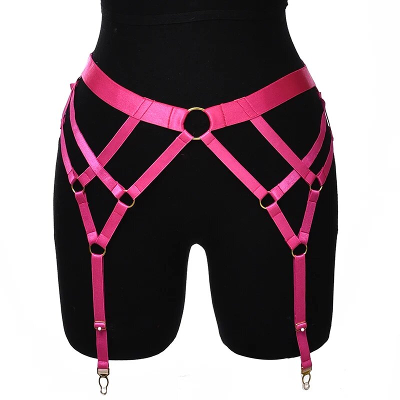 Гоth ажурный пояс для чулок JLX.HARNESS Розовый, N-P0223-mhs