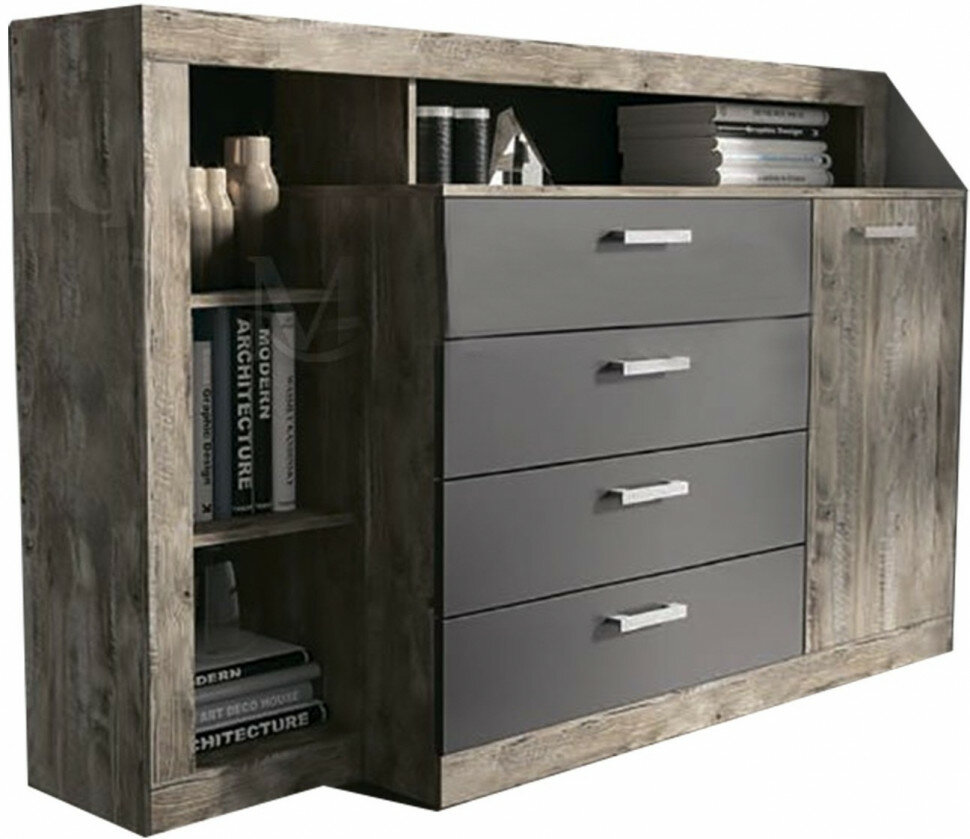 Комод Ангара Графит / дуб юкон