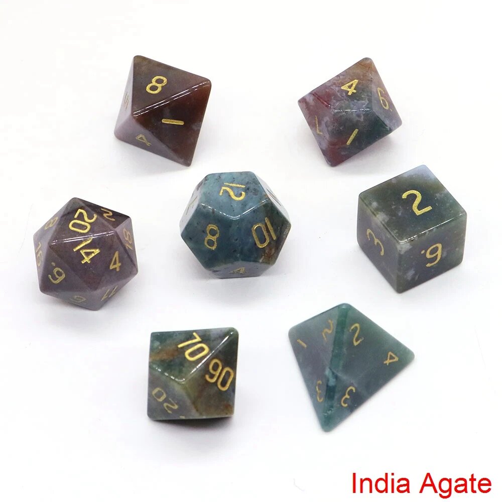 Набор настольных костей 7 шт. India Agate, размер 1PC
