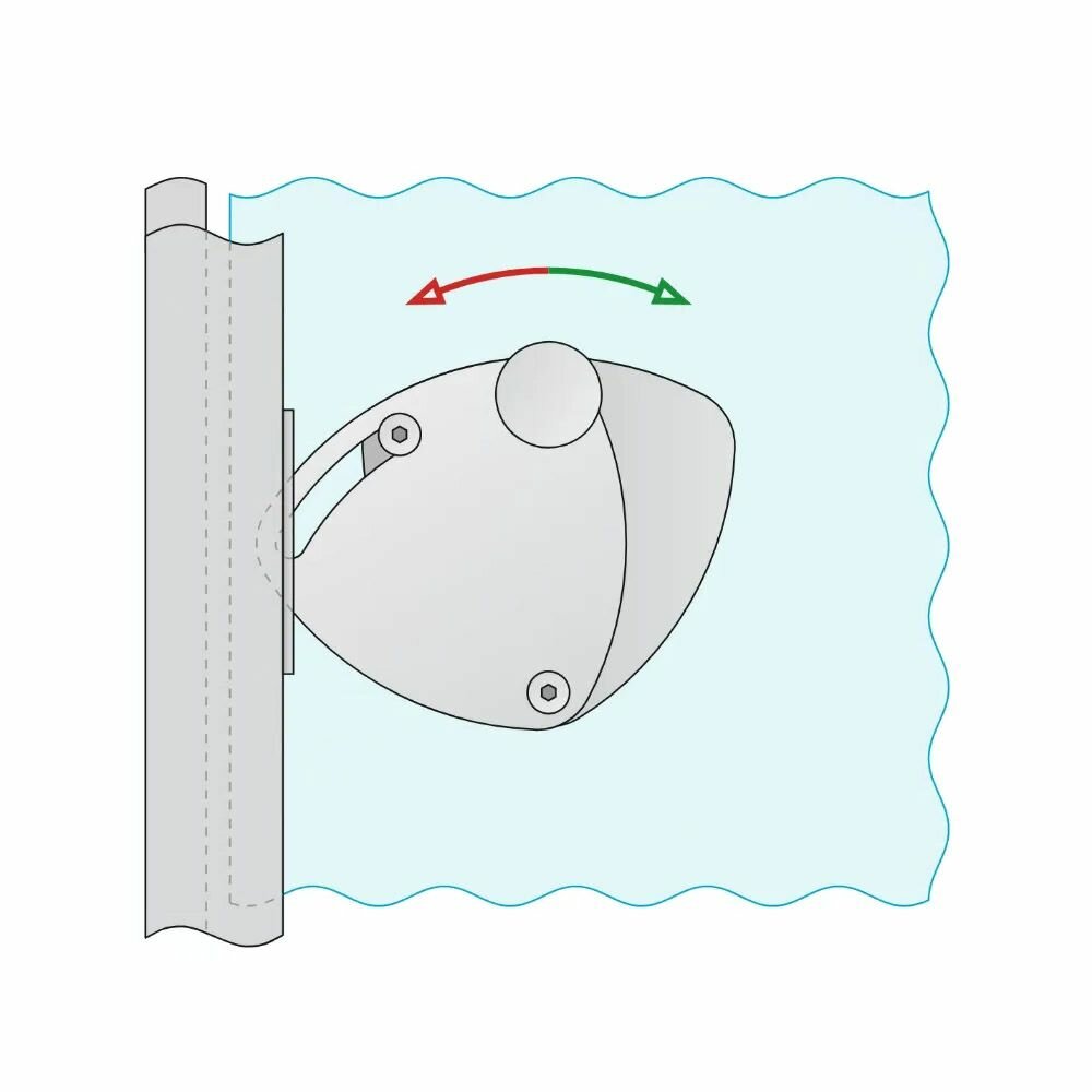 Задвижка Gratec WC ZT70L защелка для стеклянной двери, левое закрывание