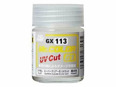 GX113 краска художественная т. м. MR.HOBBY 18мл Super Clear 3 UV CUT Flat