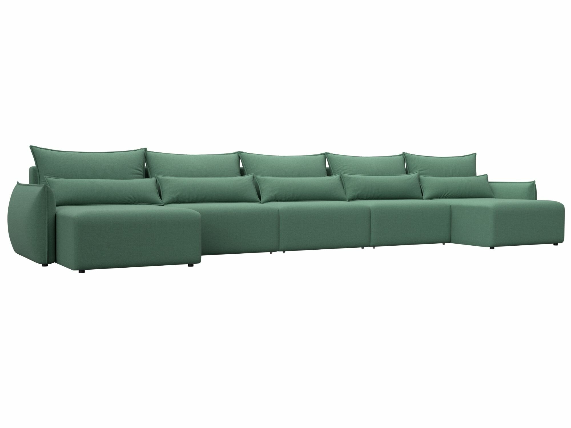 Диван п-образный Luna НПБ МегаЛонг, рогожка, 518x160x96, зеленый