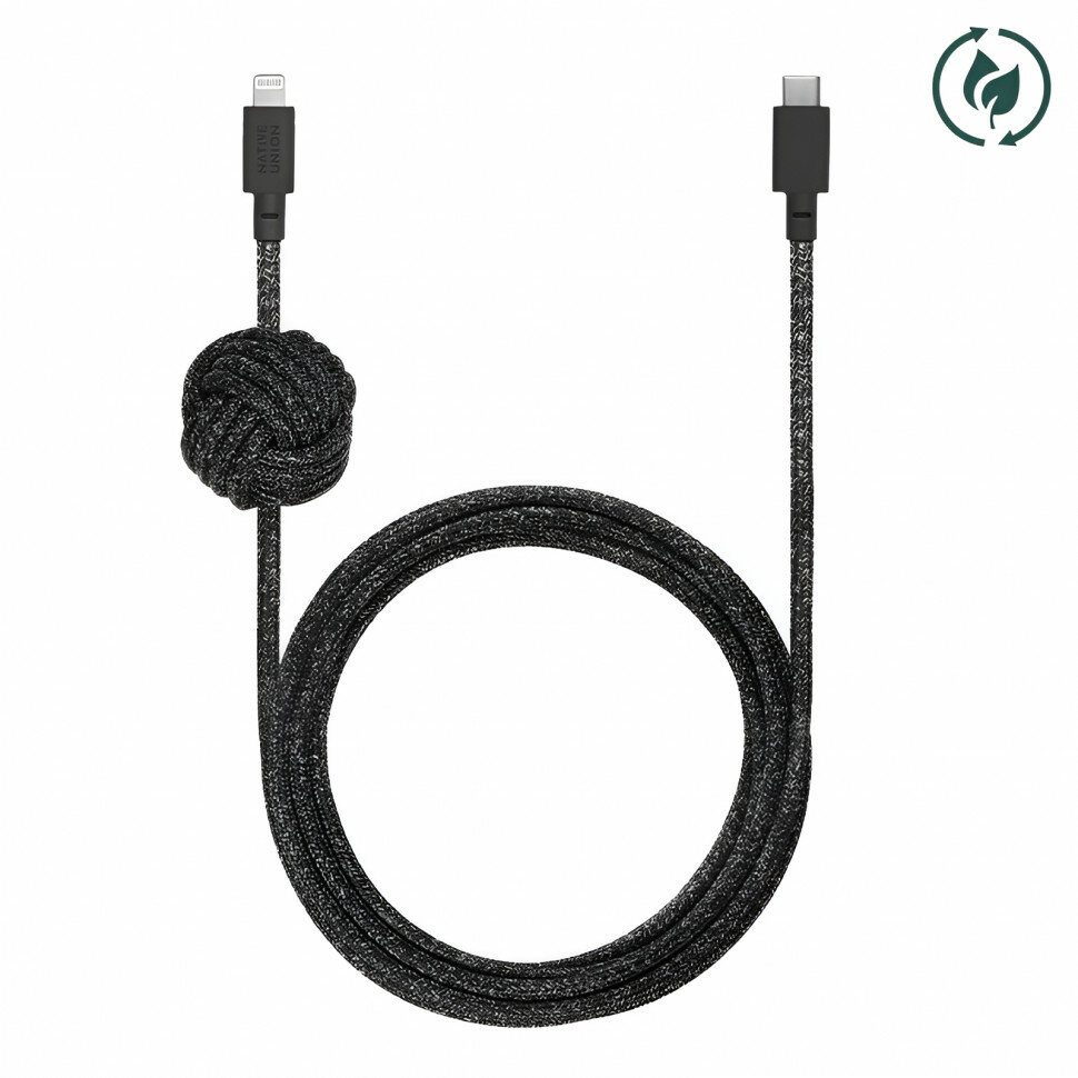 Кабель Native Union Night Cable USB-C to Lightning 3 м черный