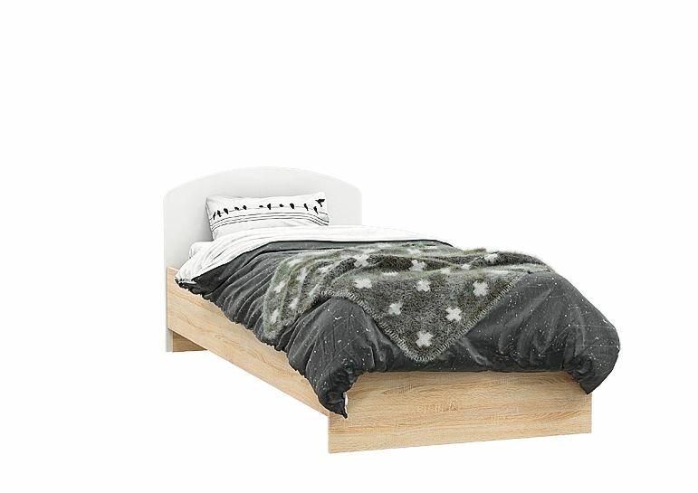 Мартина Кровать 0,8 м (Белый, сонома) (Миф)