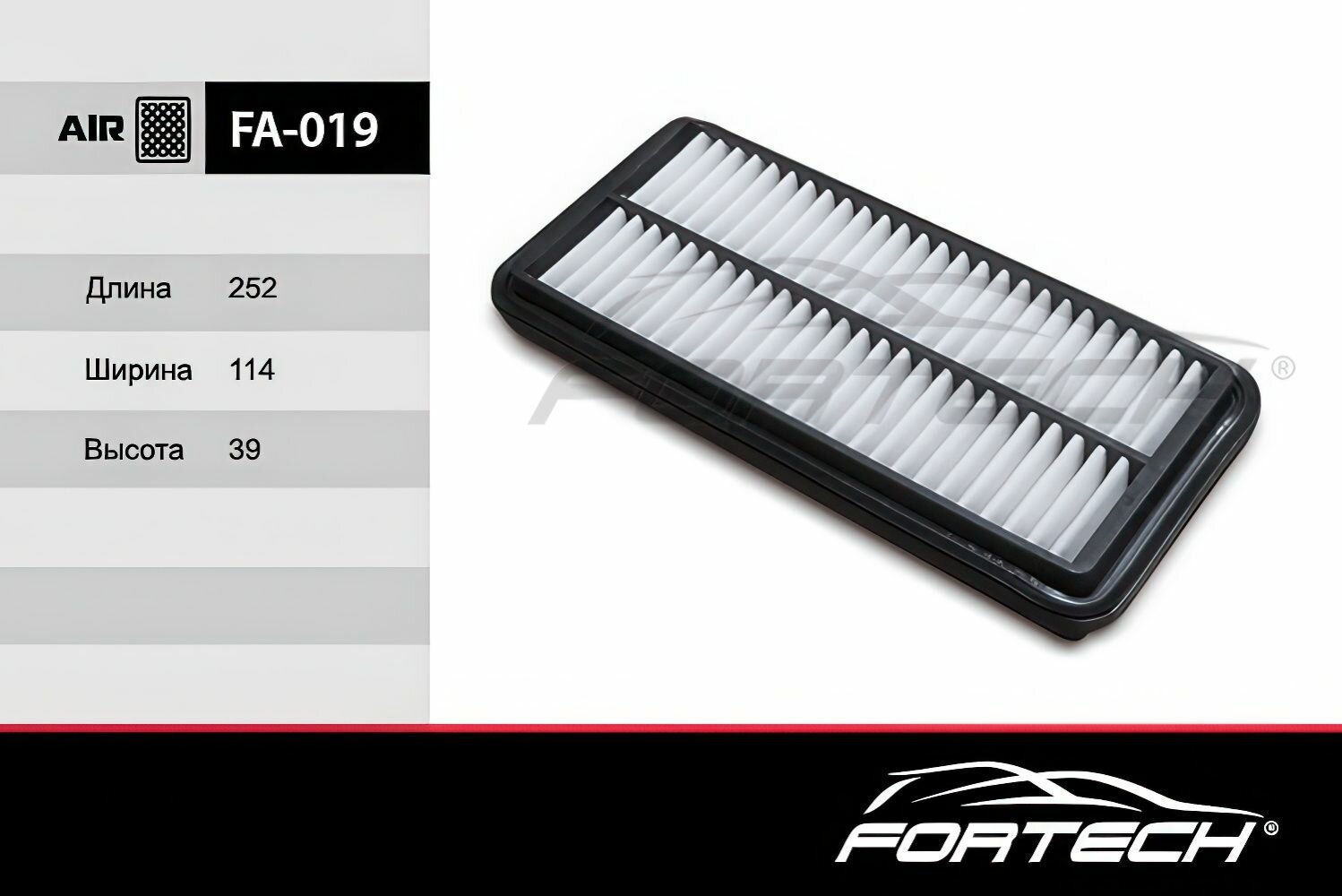 Фильтр воздушный FORTECH артикул FA019, для KIA КИА Picanto Пиканто 1.0