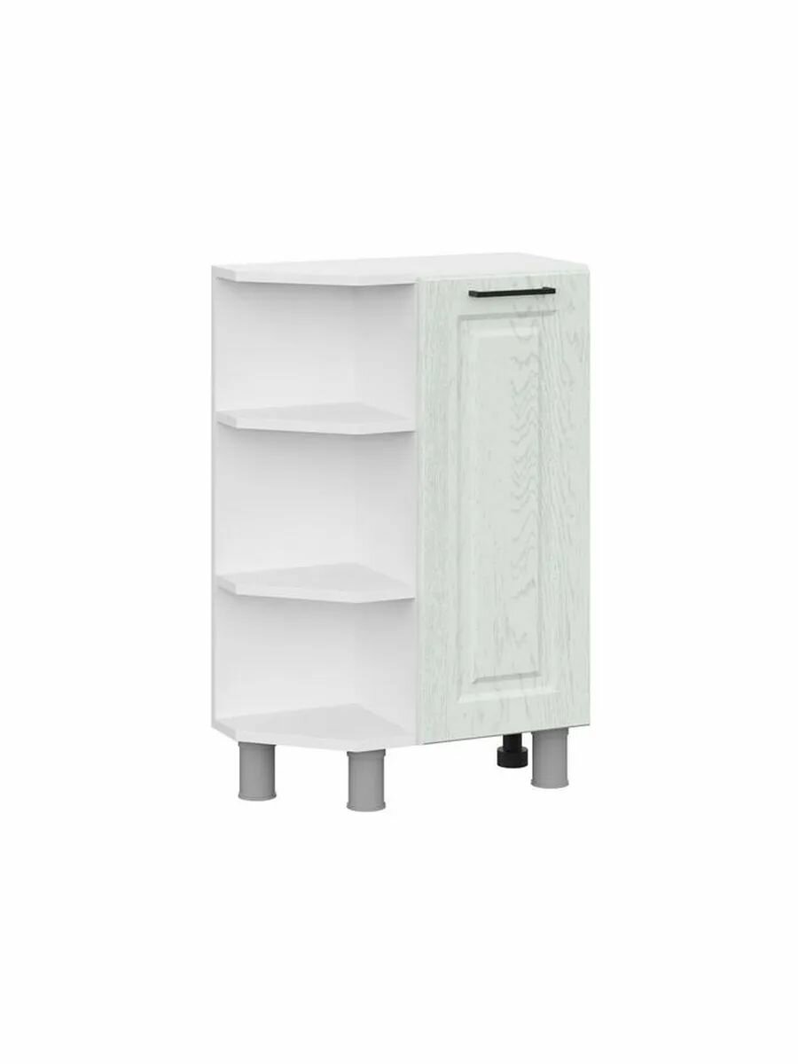 Кухонный модуль напольный, стол торцевой Шервуд с полками, с доводчиками, 30х54х82.4 см, Белый / Арктик