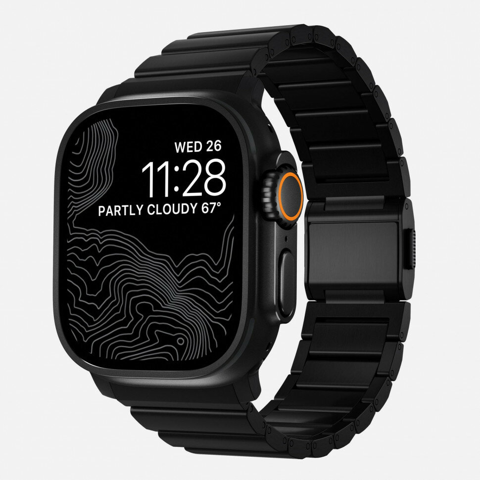 Титановый ремешок Nomad Titanium Band для Apple Watch 49/46/45/44 мм черный (Black)