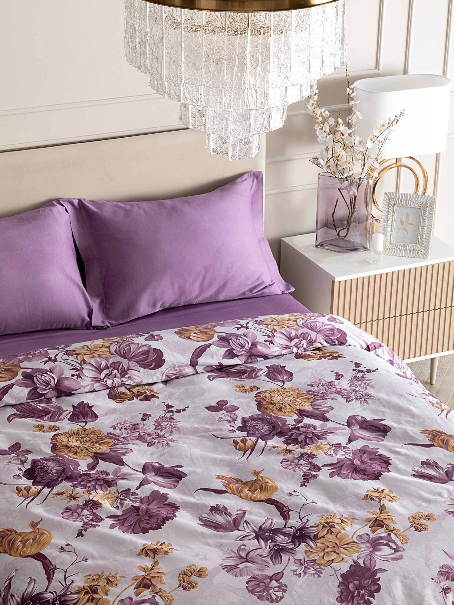 КПБ 1.5 сатин "Cozy Home"Дикая слива/Wild Plum (50х70) рис. 43025-1/24400-45 Цветущий сад /Giardino fiorito