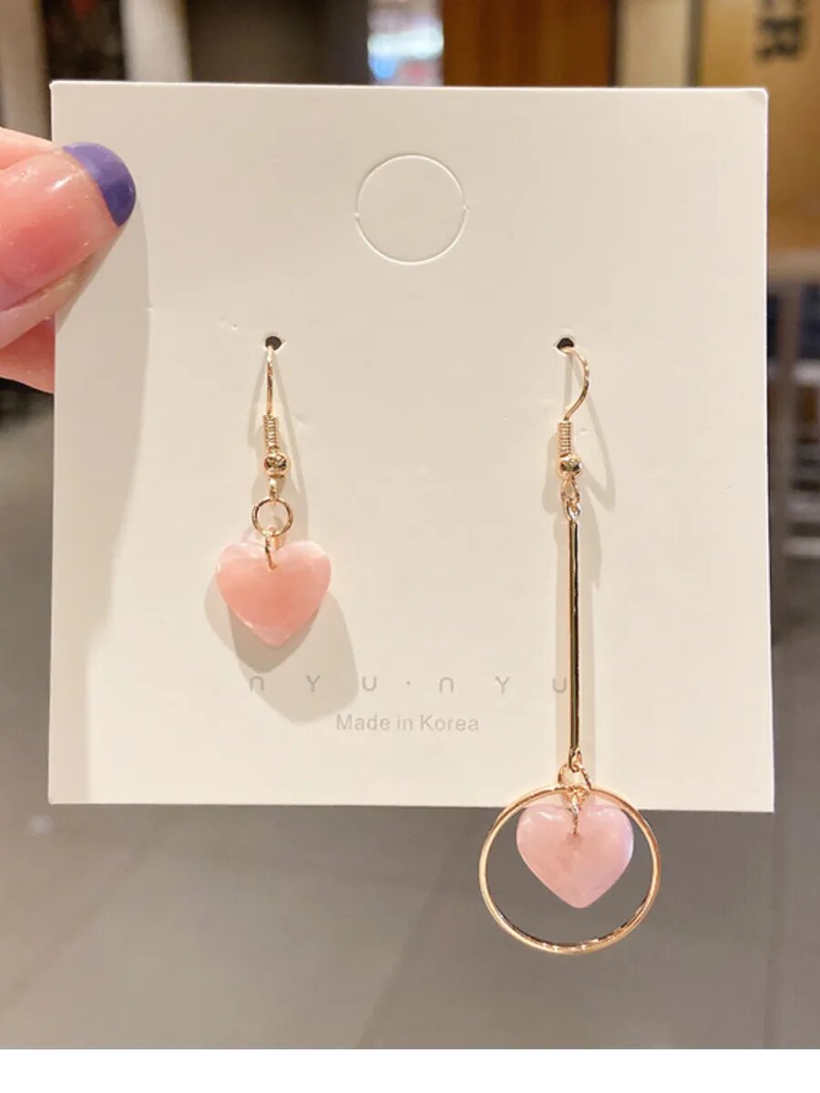 Серьги непарные, с подвесками