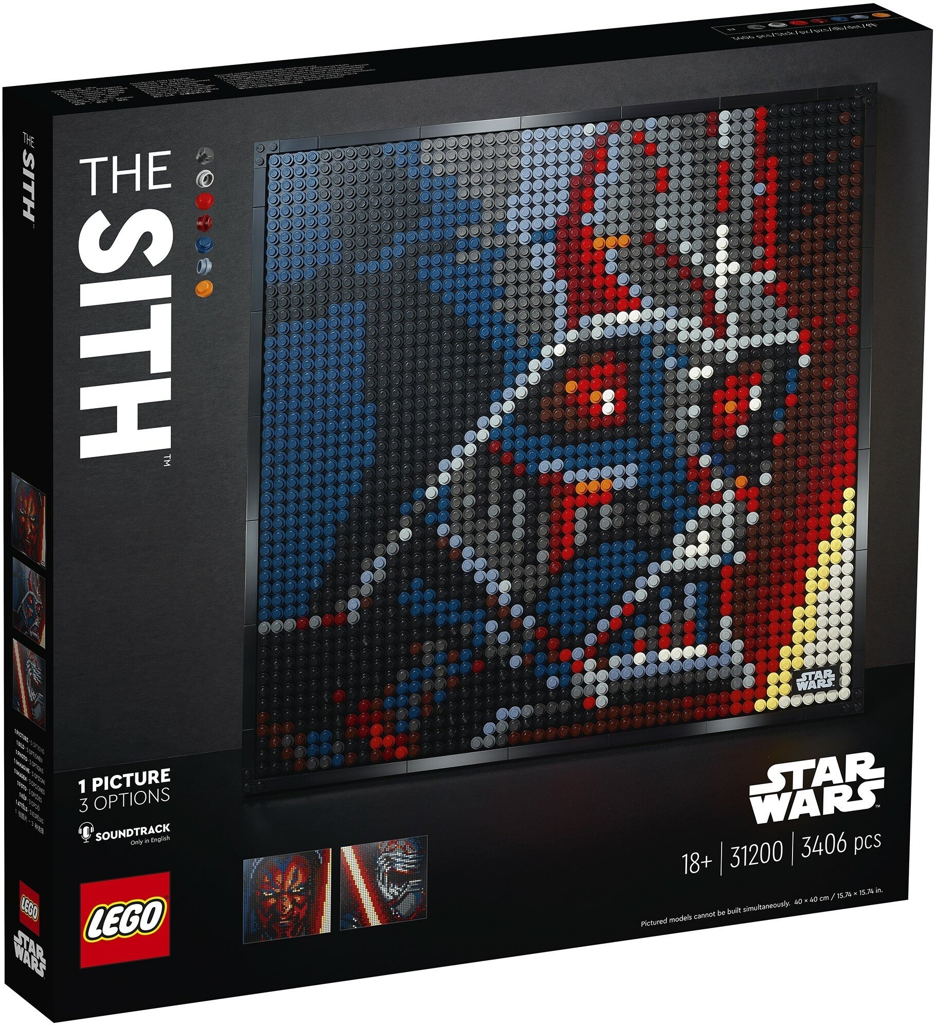 Конструктор LEGO ART 31200 The Sith Star Wars 3 in 1 / лего Арт Звездные Войны / Портреты Лордов Ситхов 3 в 1
