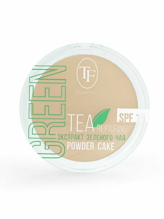 TF cosmetics Пудра с экстрактом зеленого чая GREEN TEA REPAIRING POWDER CAKE СТР16, тон 03 Sandy beige Песочный беж