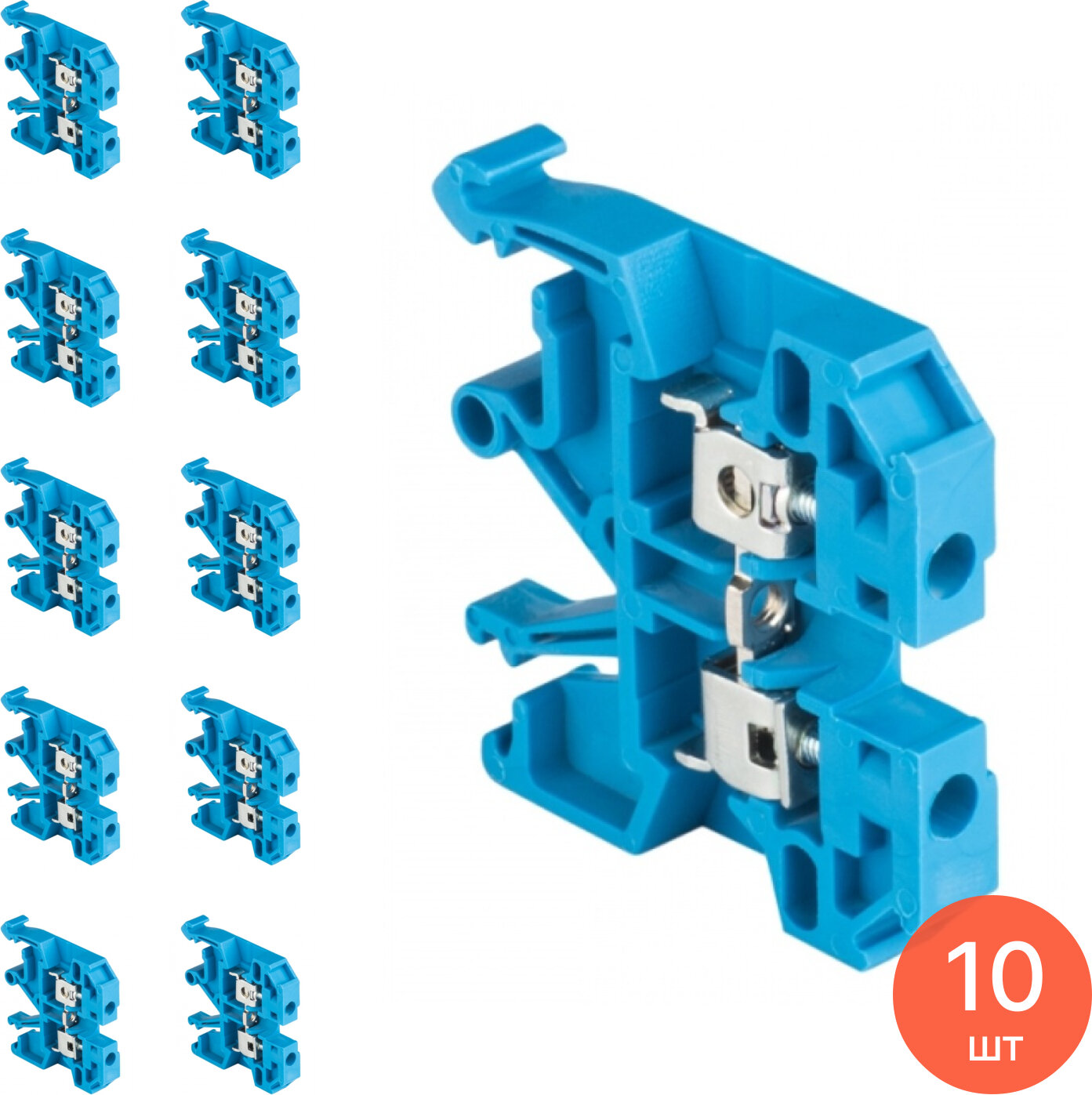 Клемма для проводов EKF / ЕКФ PROxima JXB-2.5/35 колодка, огнестойкий полиамид, 25А, 40.7х6.5мм синяя, 1шт. / зажим (комплект из 10 шт)