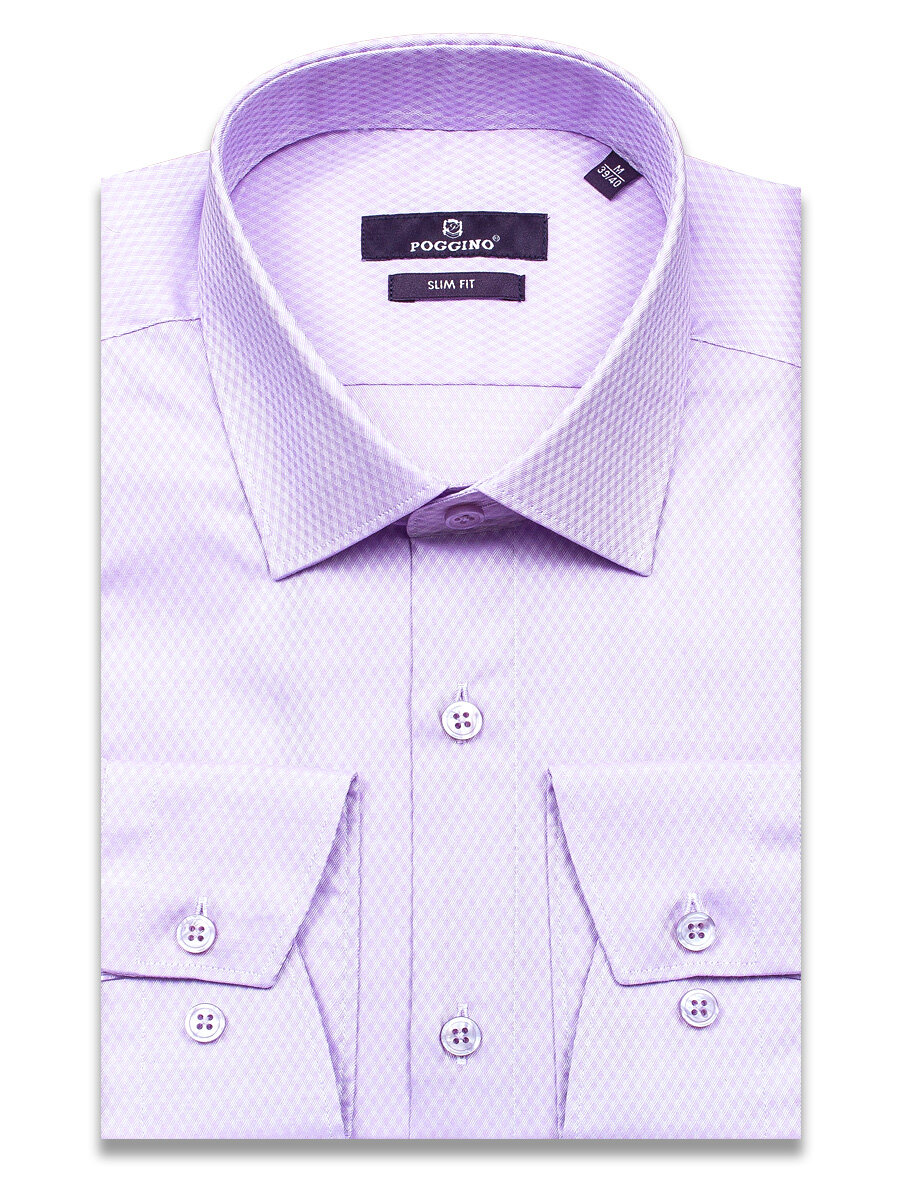 Рубашка приталенная slim fit с длинными рукавами