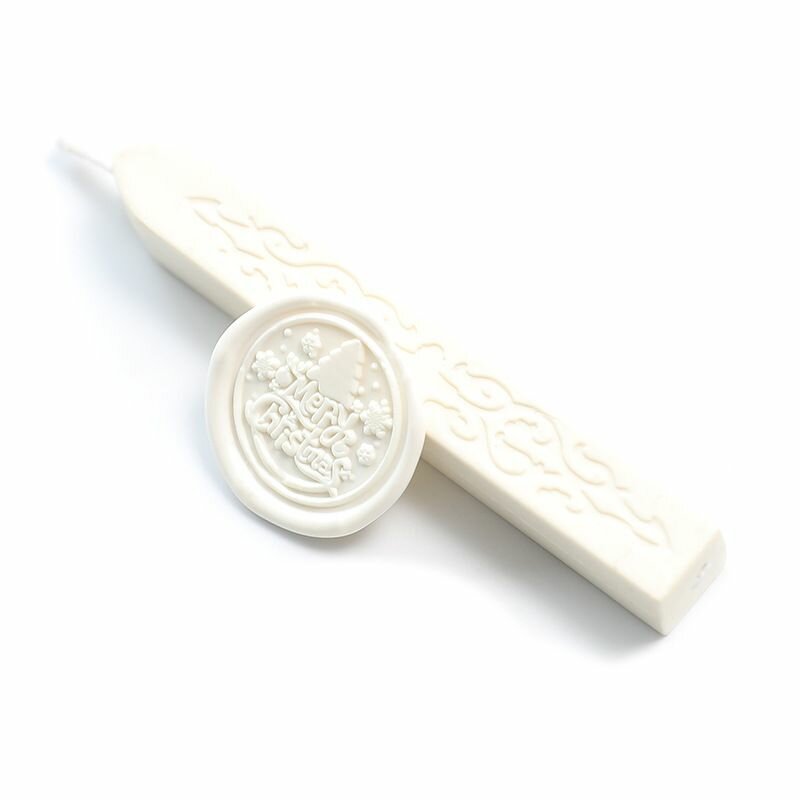 Сургуч с фитилем (1шт) белый цвет. Палочка сургучная для печати, воск для рукоделия