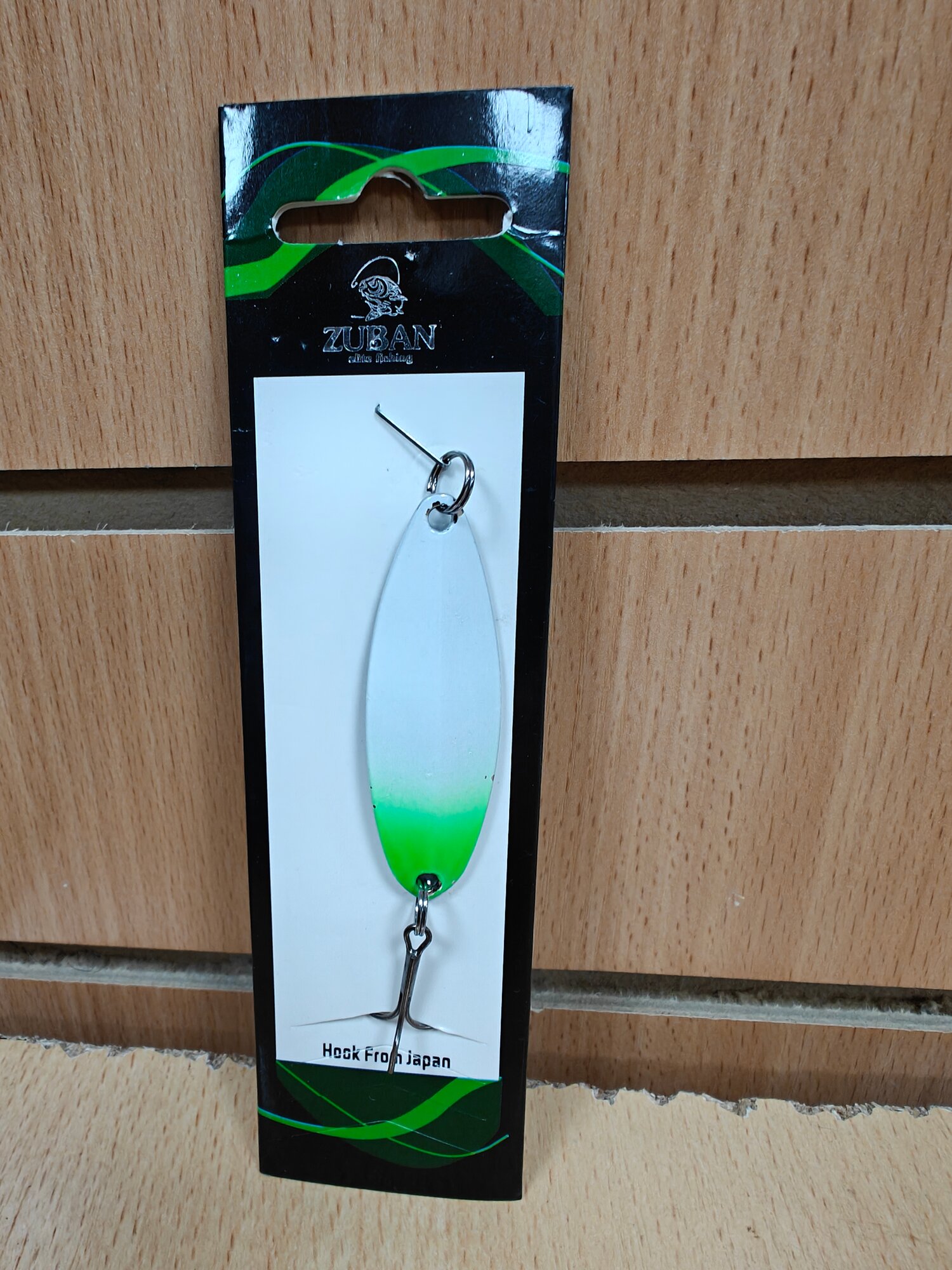 Блесна колеблющаяся ZUBAN elite fishing, длина 60 мм, вес 12 грамм, цвет бело-салатный.