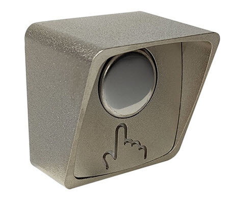 Кнопка выхода JSBo 40.1 Off-(On), антивандальная, с козырьком, цвет никель сатин