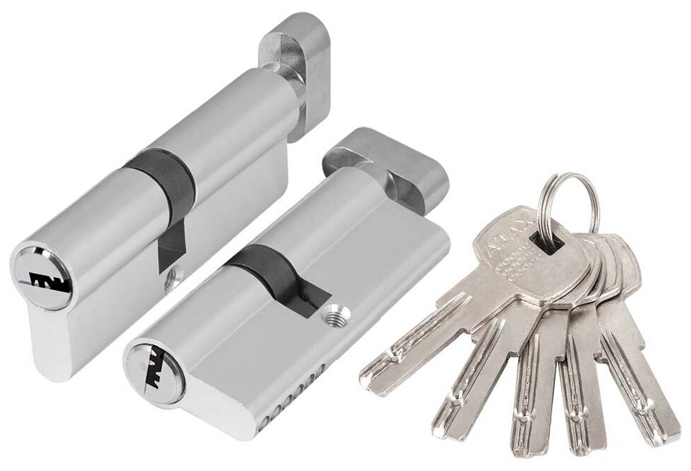 Цилиндровый механизм (AZ202/80) AZ2002Knob80(35+10+35) CP хром 43883, AJAX