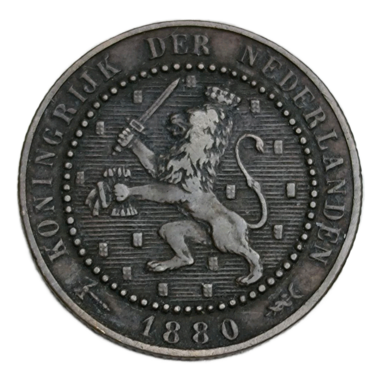 Монета 1 цент (cent) 1880 год Нидерланды