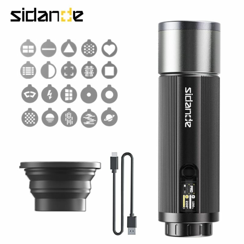 SIDANDE 12 Вт Фонарь PRO 3500-7000k RGB свет Встроенный аккумулятор 9000 мАч Срок службы 150 минут Полная мощность