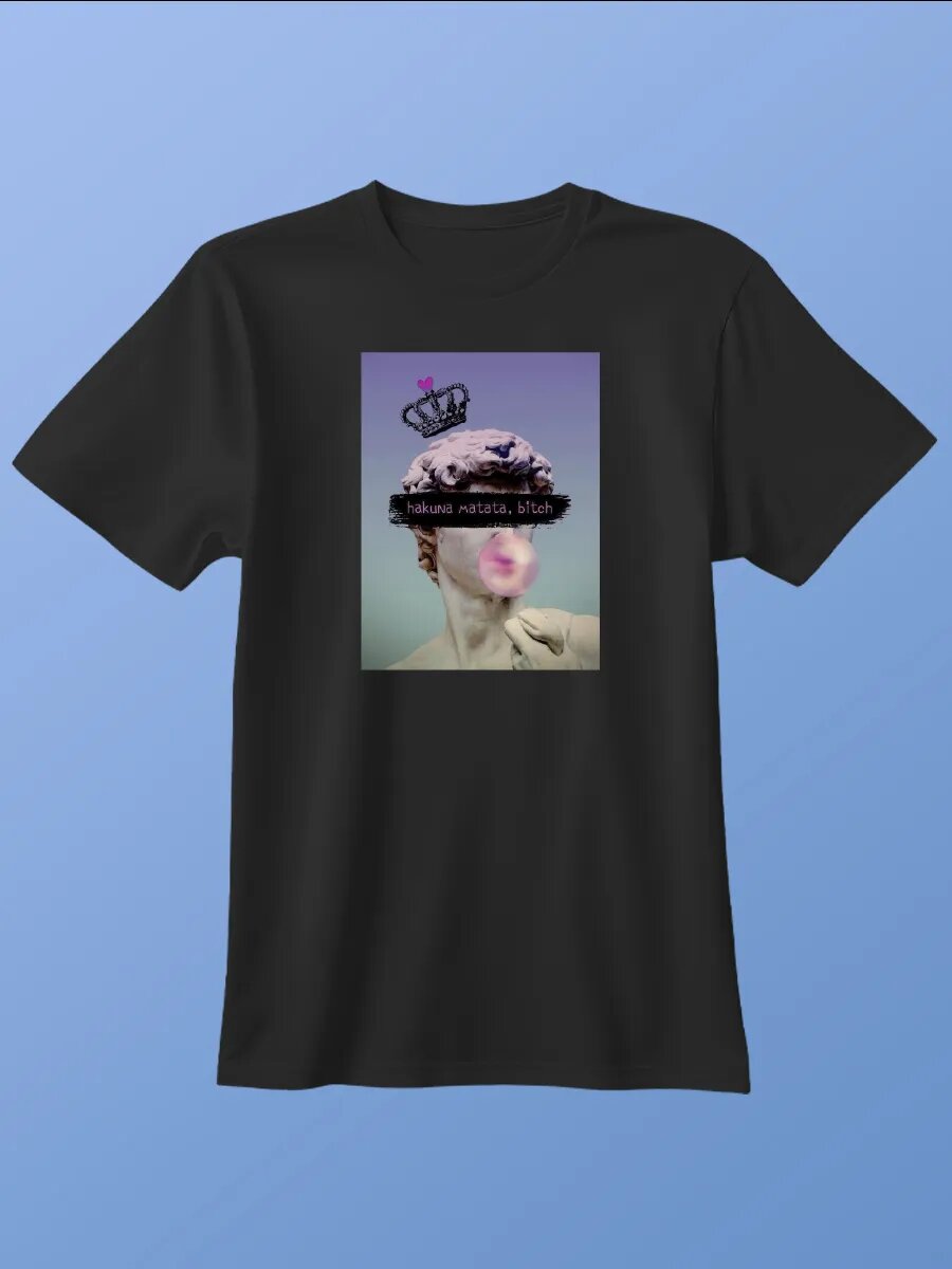 Футболка статуя давид с жвачкой