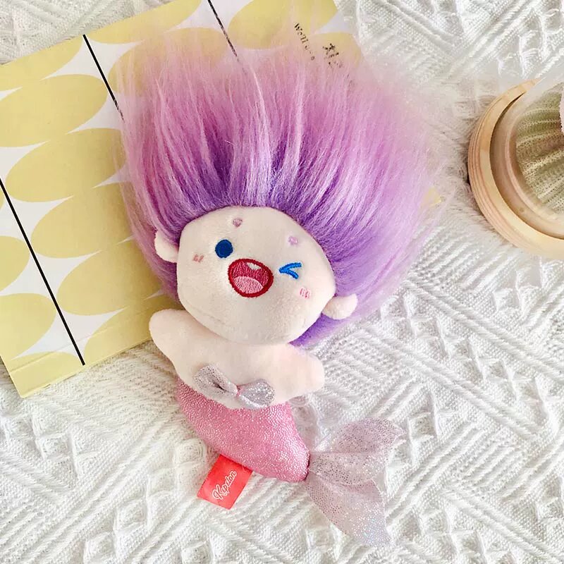 Оригинальный и очаровательный плюшевый брелок-русалка для ключей от машины, милый хлопковый кукольный аксессуар для