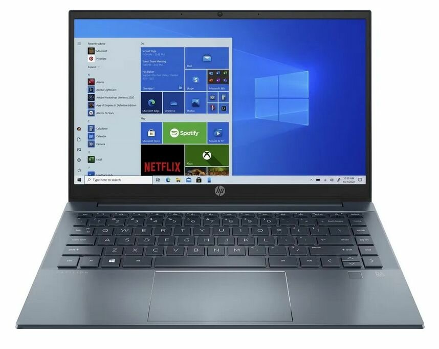 14" Ноутбук HP Pavilion 14-ec0030ur (4E1V4EA) синий - 1920x1080, IPS, AMD Ryzen 5 5500U, ядра: 6 х 2.1 ГГц, 8 ГБ, SSD 512 ГБ, GeForce MX450 - 2 ГБ, Windows 10 Home
