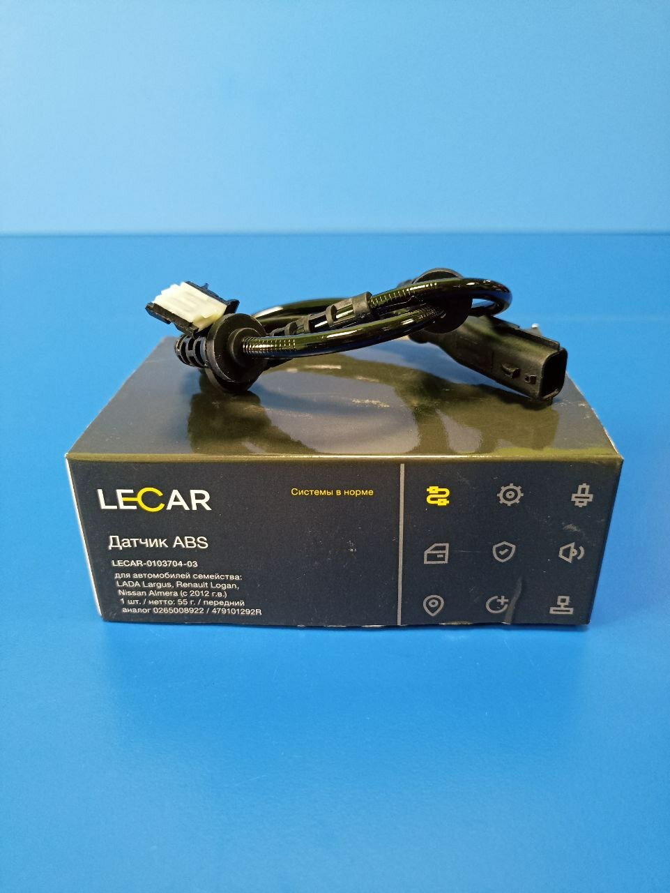 Датчик АБС "LECAR" для автомобилей Ларгус, Renault Logan, Sandero переднего колеса