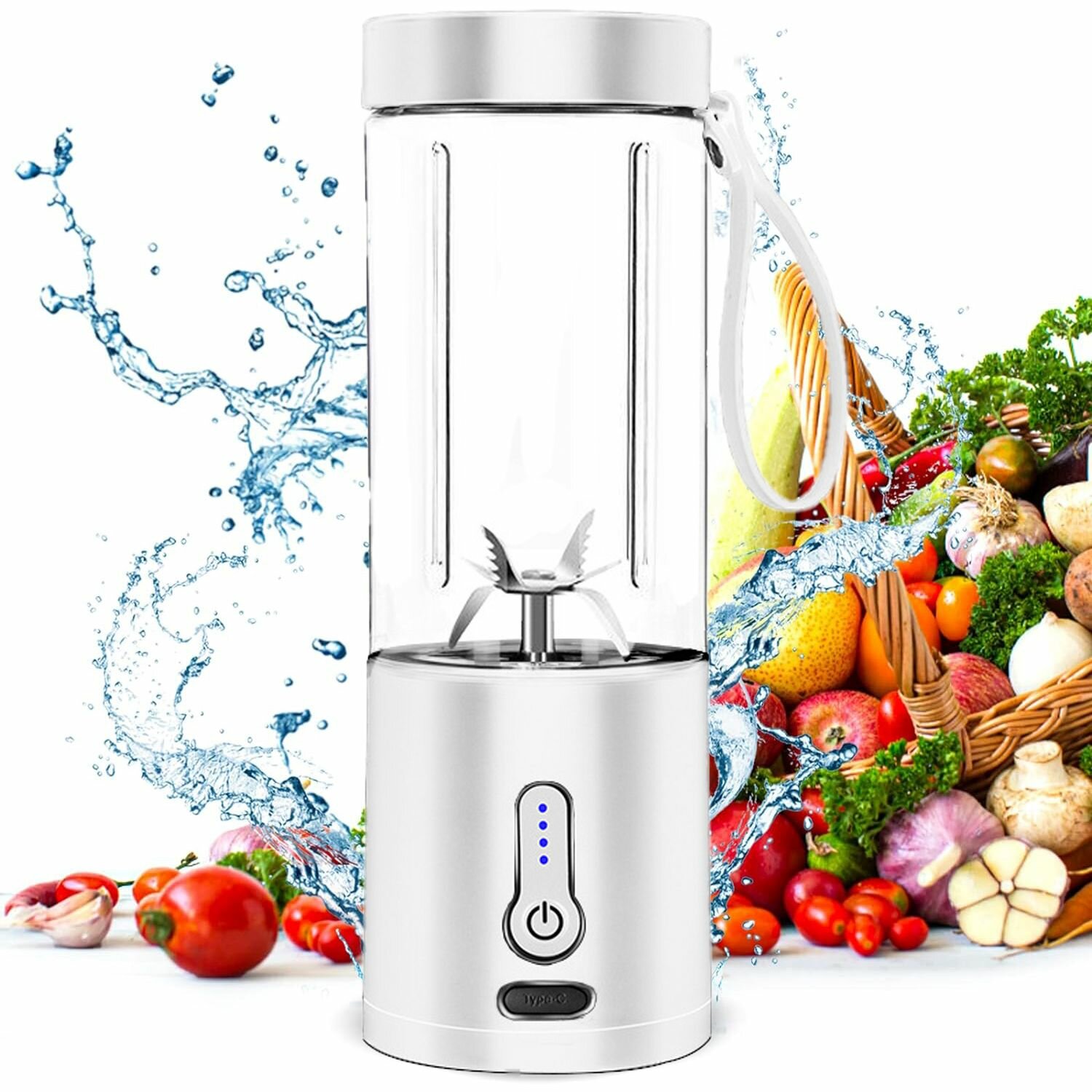 Портативный беспроводной мини блендер для смузи, электрический шейкер стакан для напитков 530 млПортативный беспроводной мини блендер для смузи, электрический шейкер стакан для напитков 530 мл