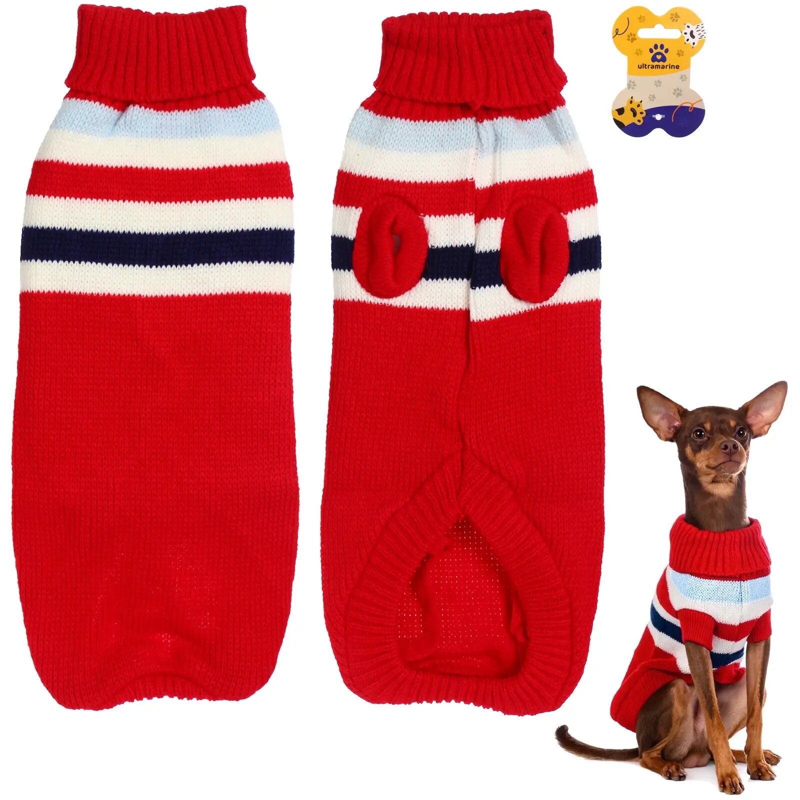 Свитер для собак и кошек «BRO Style», красный, L, теплый и стильный