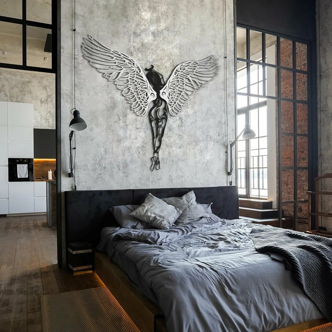 Панно/декор из дерева на стену Крылья ангела