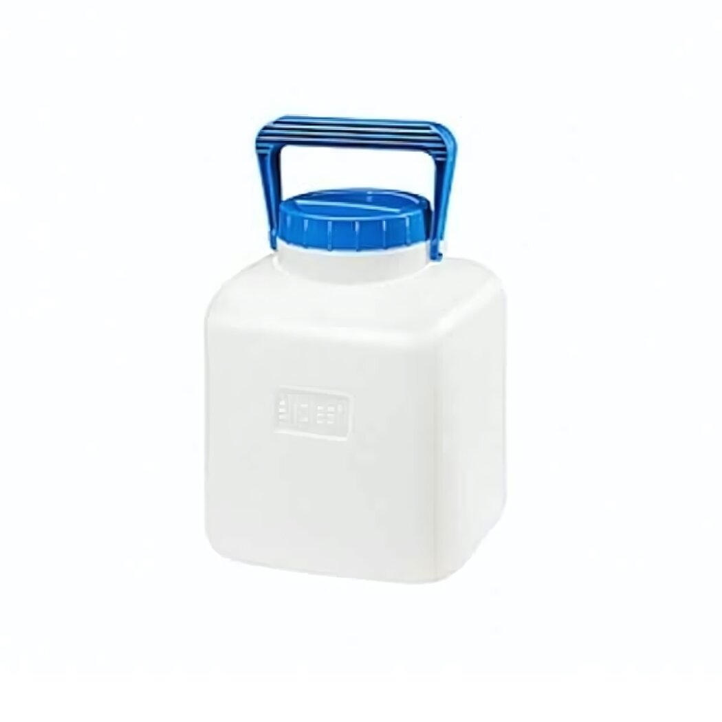 Бидон пластиковый "Aqualine" 5 л, белый с синей крышкой, удобный для переноски